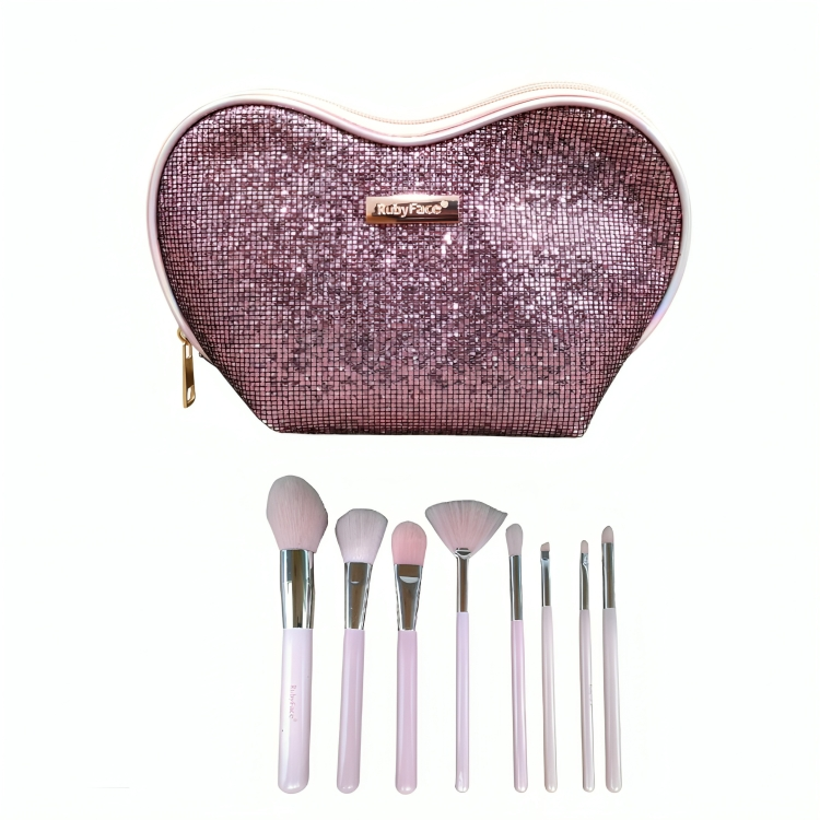 Ruby Face Makeup Brush Set With Pouch AX08 - Pack Of 8 – RIOS