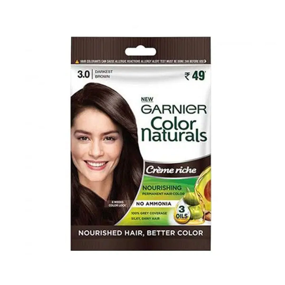 Garnier Color Naturals Hair Color Sachet - 3.0 Darkest Brown – RIOS