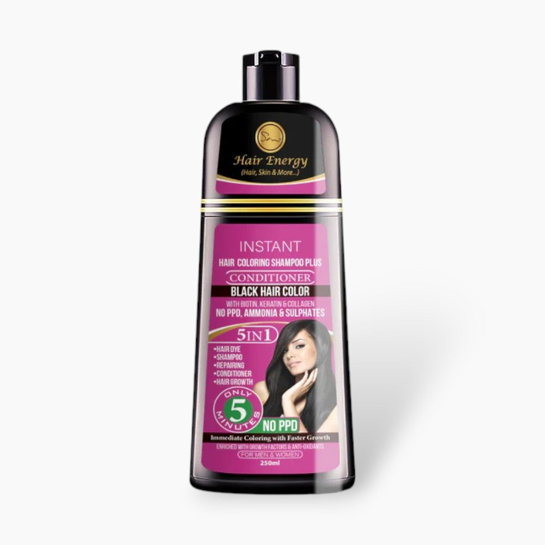 Hair Energy Instant Hair Coloring Shampoo & Conditioner - Black 250ml ...
