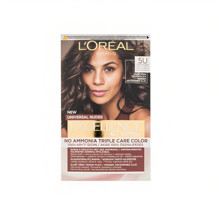 L'Oréal Excellence Crème Tripple Protection - 5U Light Brown Hair Color ...