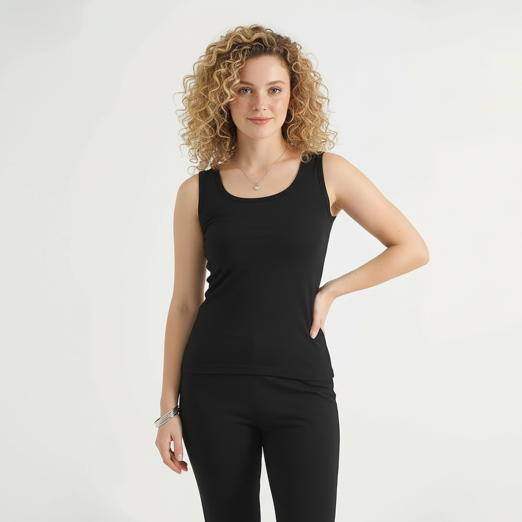 Belleza Lingerie Thermal Sleeve Less Shirt - Black – RIOS