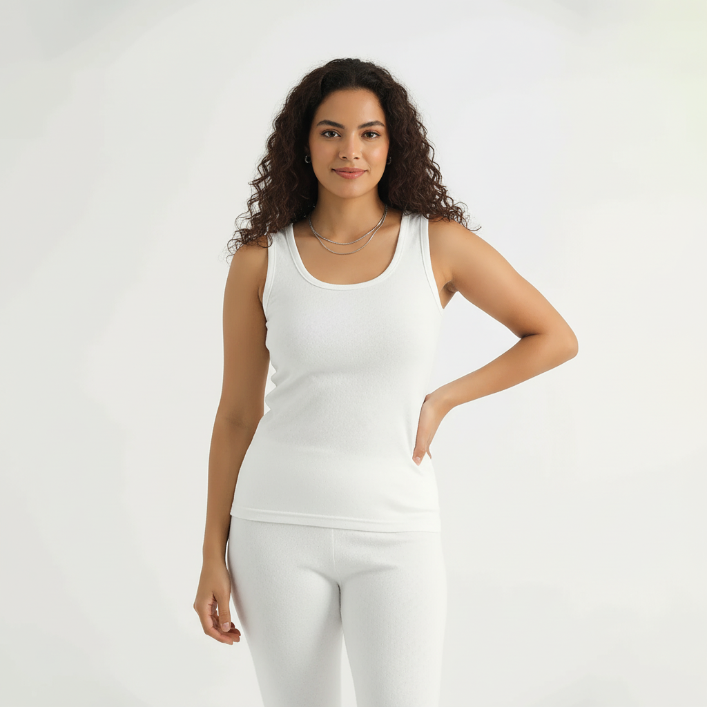 Belleza Lingerie Thermal Sleeve Less Shirt - White – RIOS