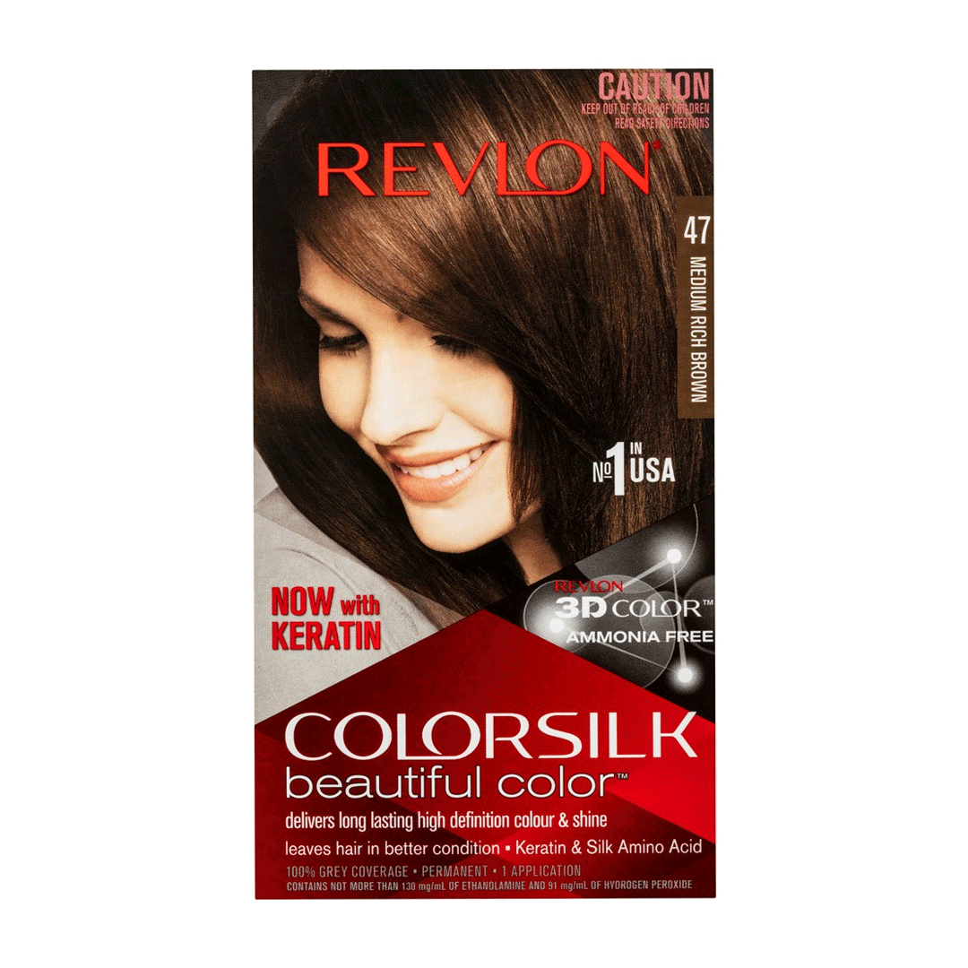 Revlon Silk Hair Color - 47 Medium Rich Brown – RIOS