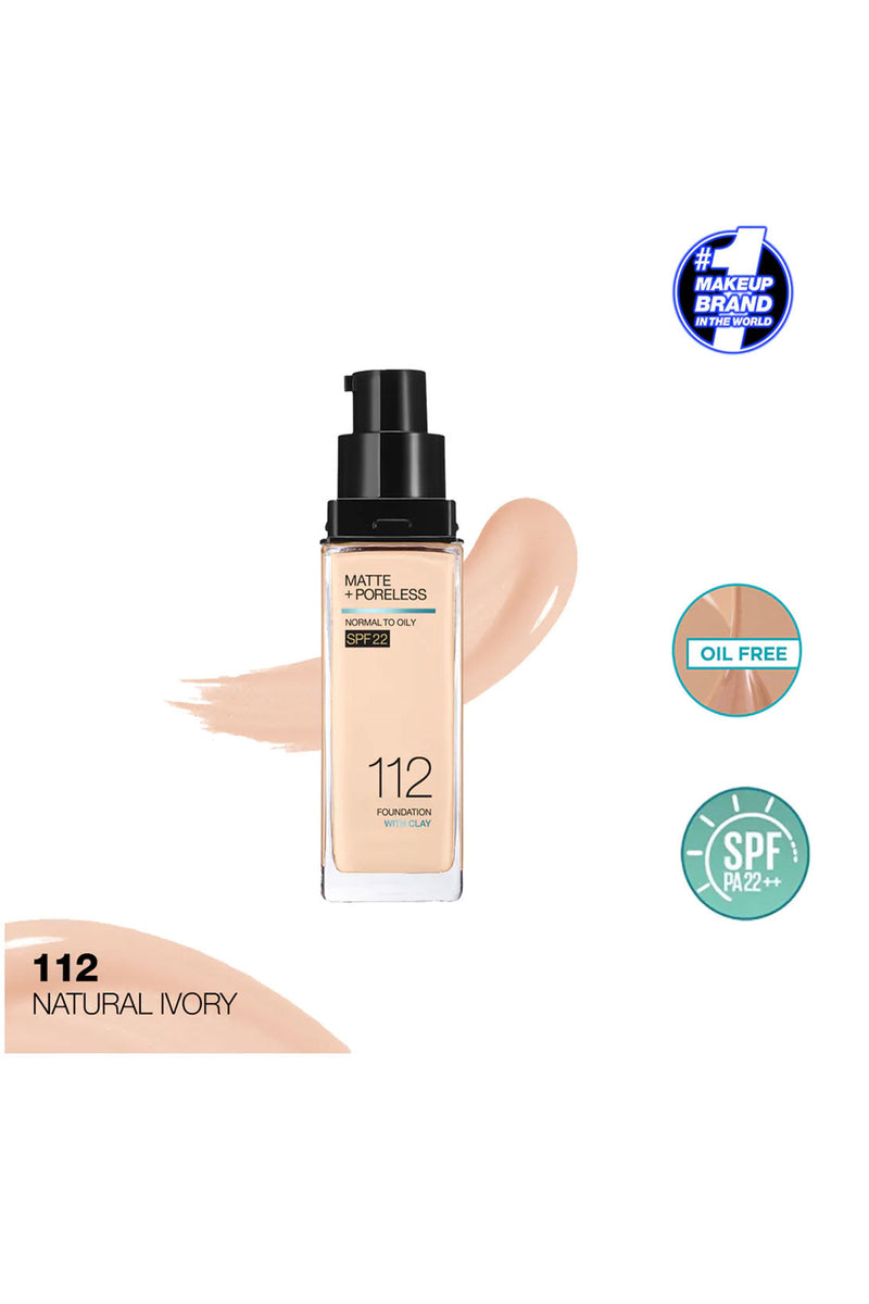 Buy Maybelline Fit Me Matte + Poreless Liquid Foundation SPF 22 - 112 ...